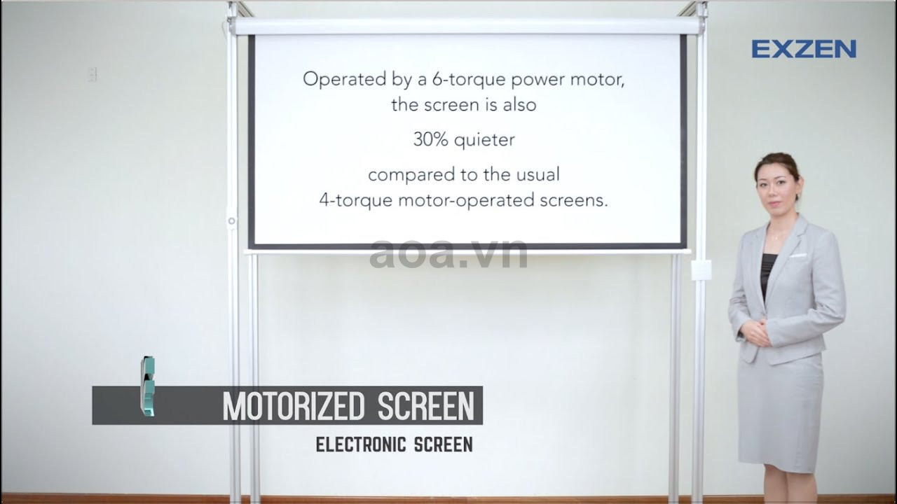 Màn chiếu điện hộp nhôm Exzen (180" - 300") - Ánh Phát