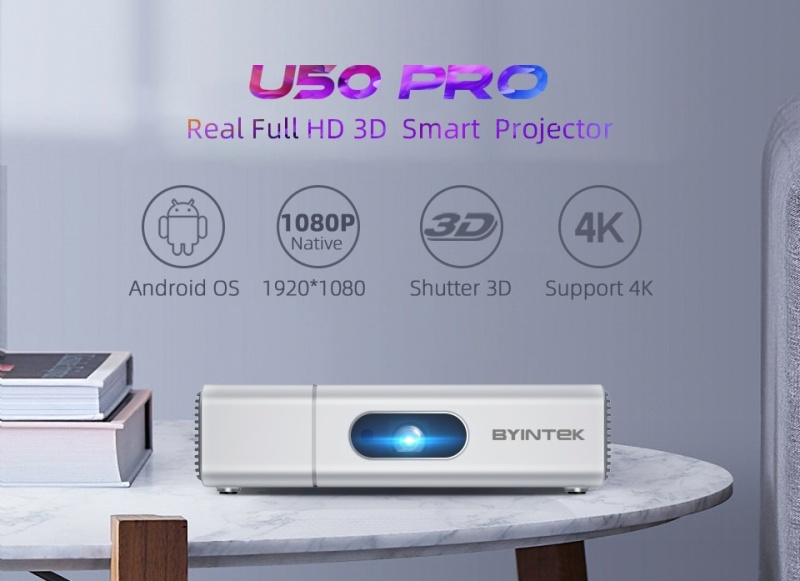 Máy Chiếu Mini BYINTEK U50 Pro - Full HD 4K - Ánh Phát